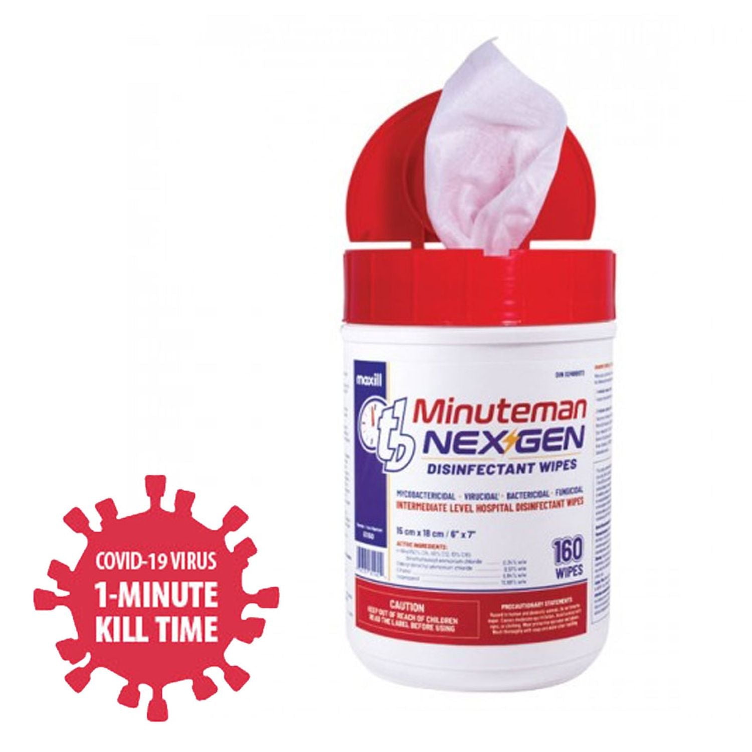 Tb Minuteman - Nexgen Wipes Hospital Grade Disinfectant Tub 160 Health ...
