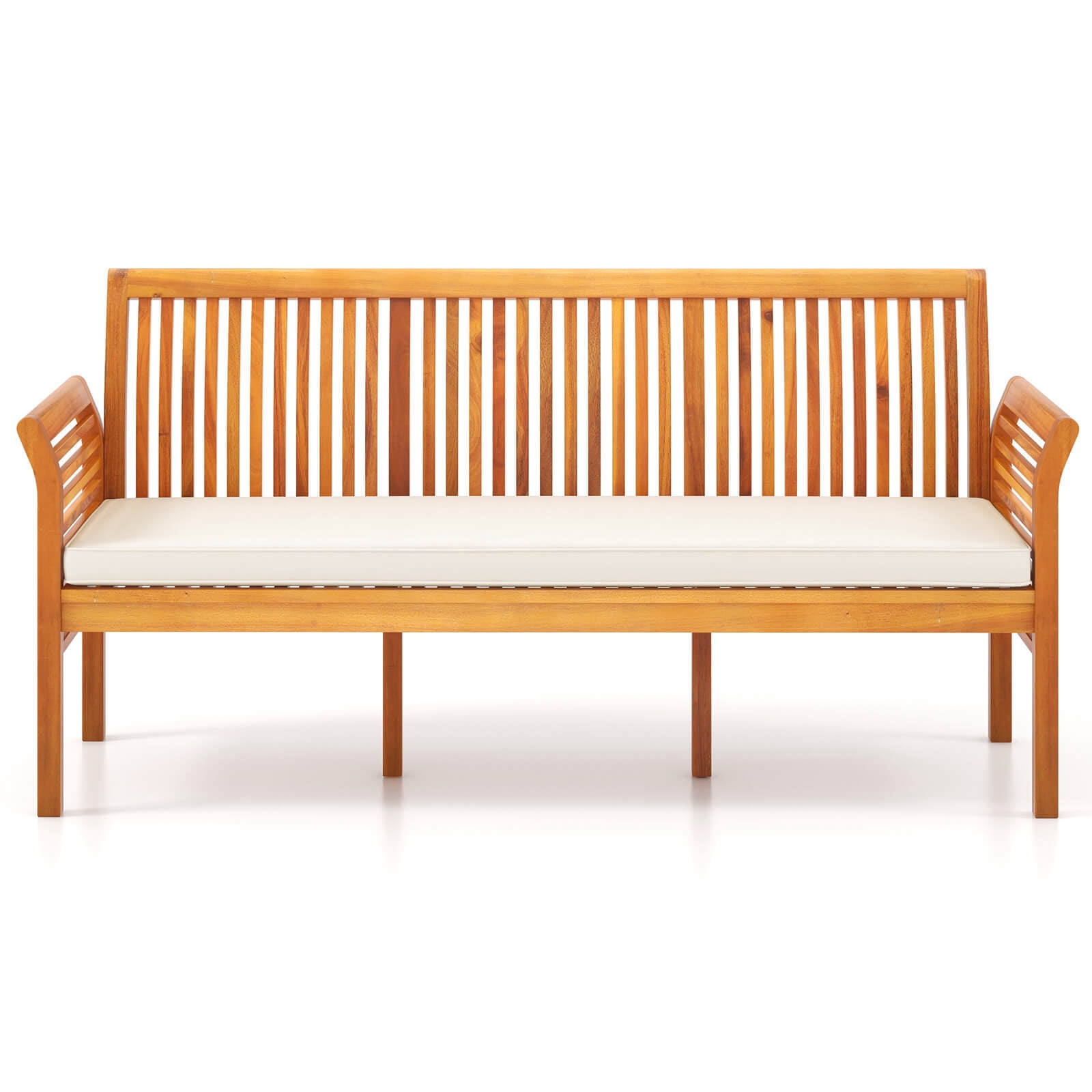 Tbboys 62.5’’ Outdoor Bench Acacia Wood - 3-Person Patio Bench w ...