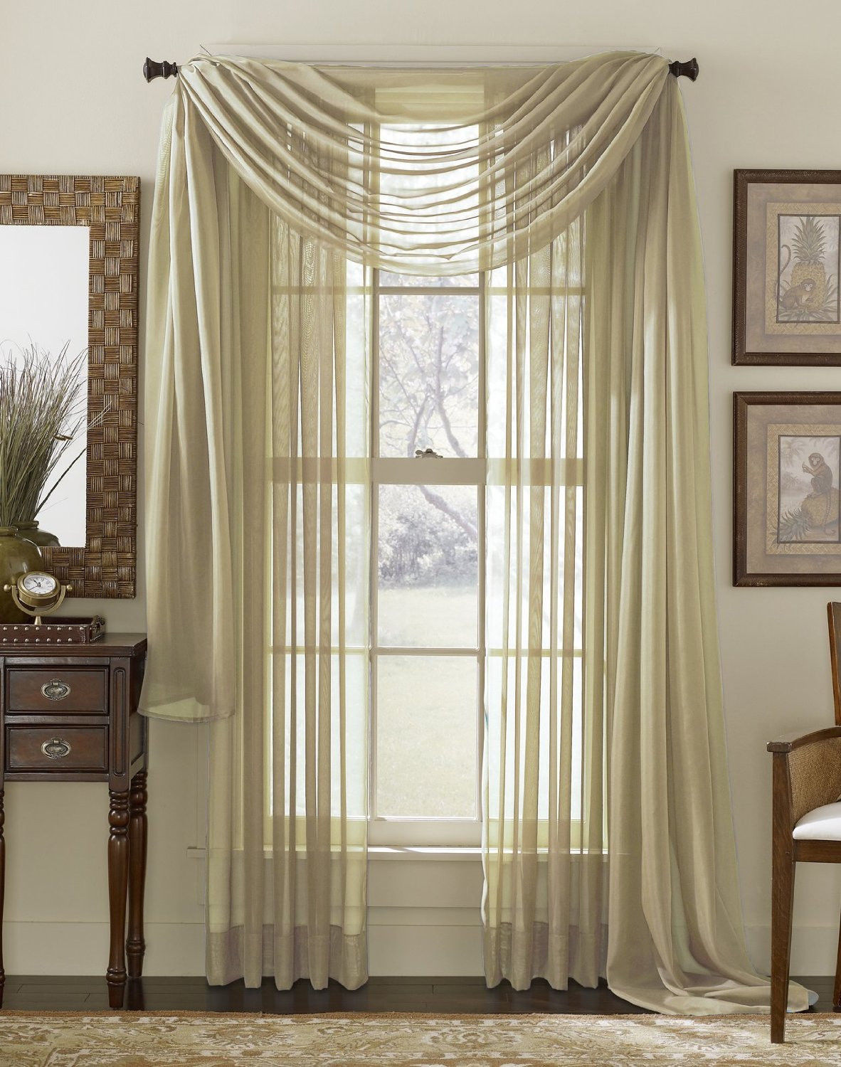 Tbboys 84" Long Sheer Curtain Valance Window/Scarf Great Value 25 ...