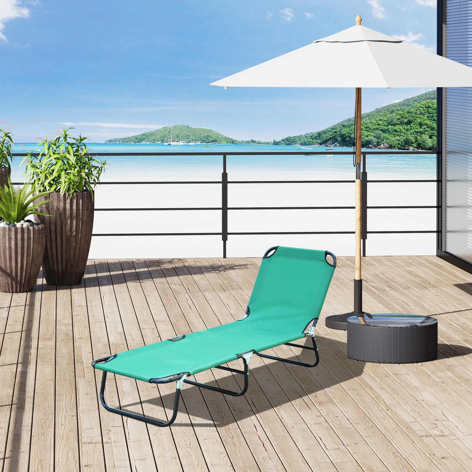 Tbboys Folding Chaise Lounge Pool Chairs, Outdoor Sun Tanning Chairs ...