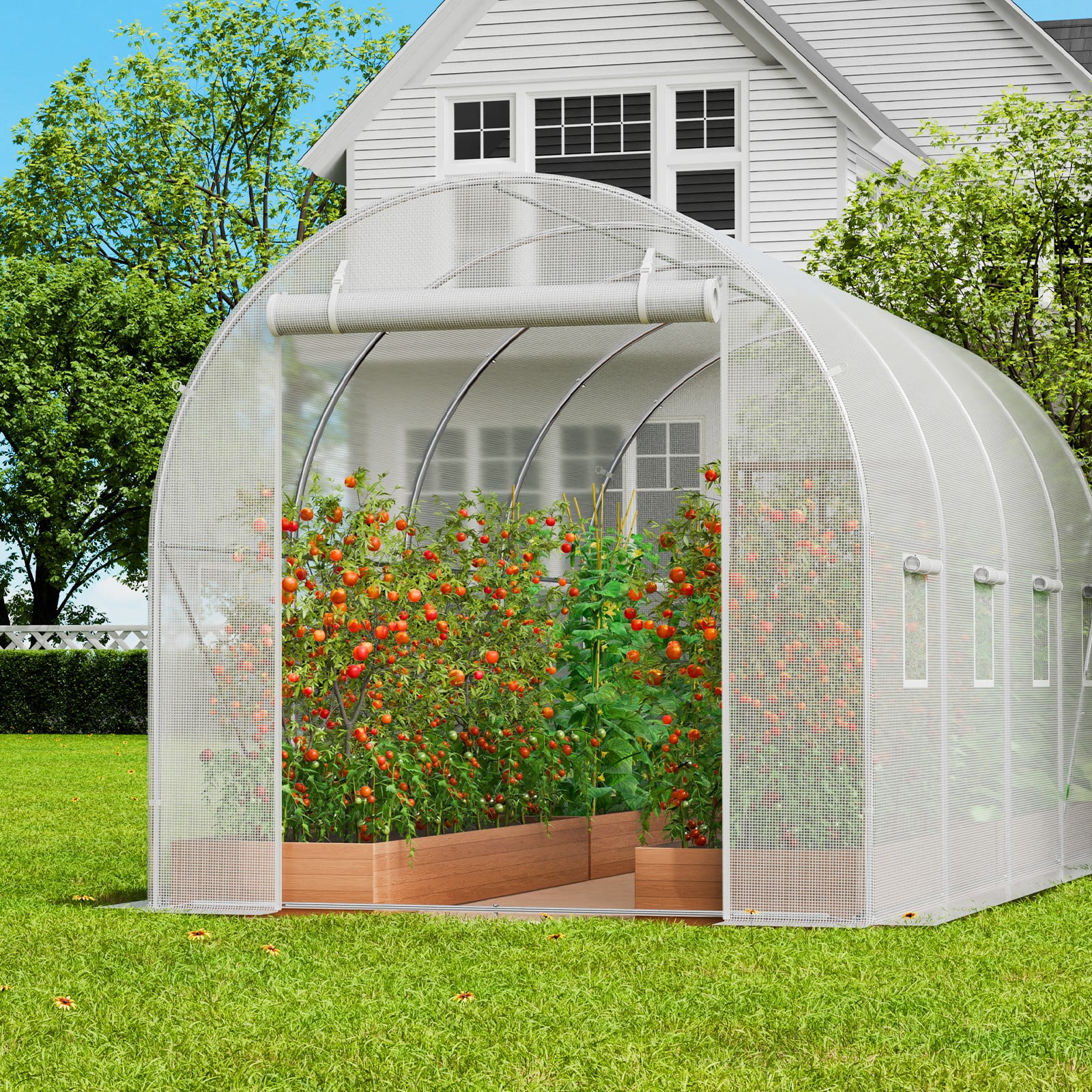 Tbboys Walk-in Tunnel Greenhouse, 14.6x6.36x6.3 ft Hoop House ...