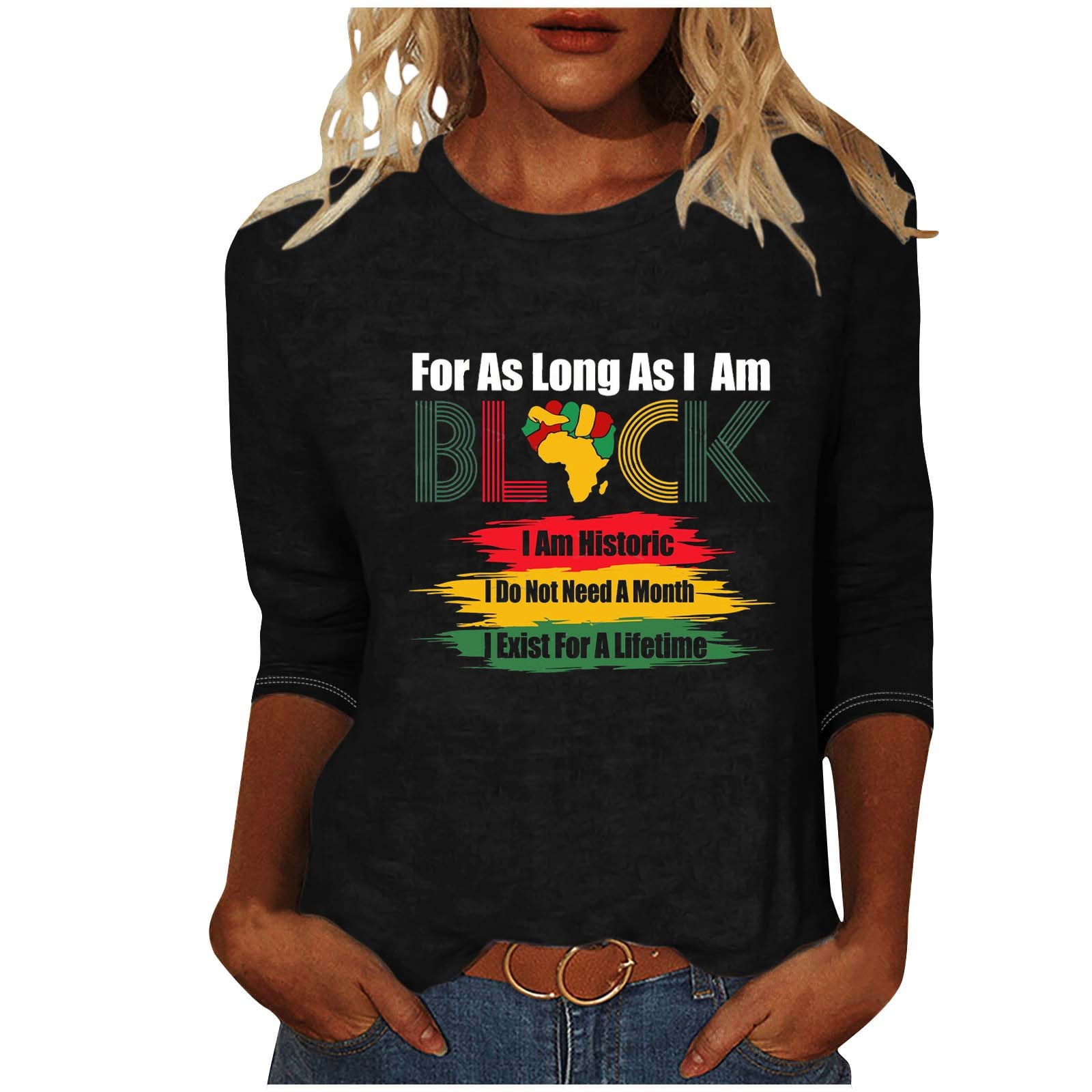 Tbopshirt Black History Shirts Women,Summer Graphic Tees Plus Size Tops ...