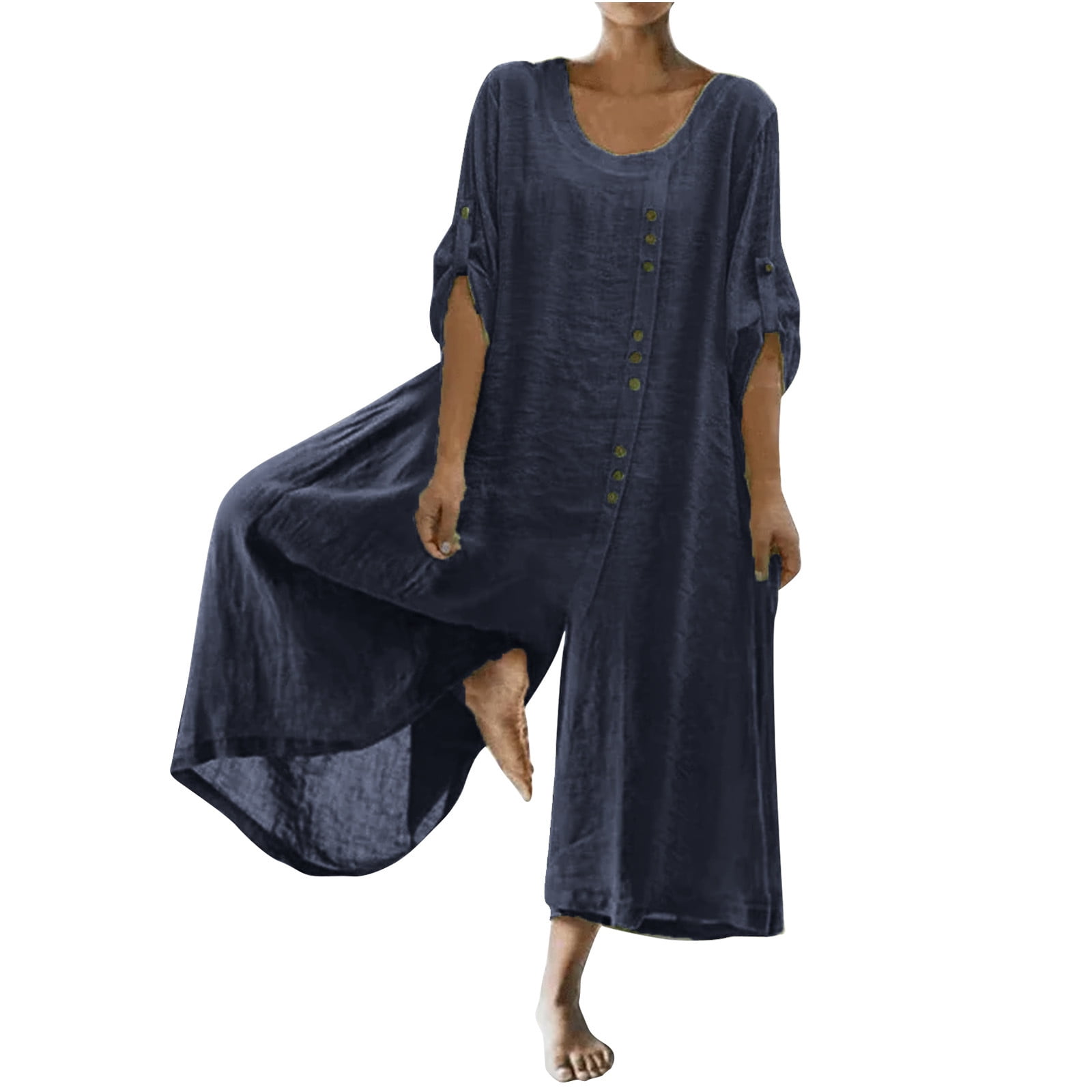 Tbopshirt Jumpsuits for Women Clearance,Plus Size Wide Leg Overalls ...