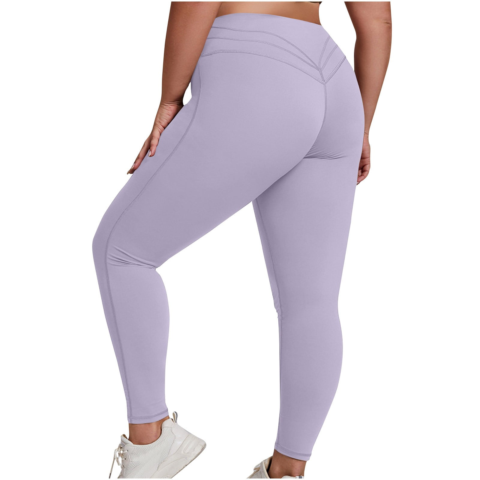 Tbopshirt Yoga Leggings Plus Size Long Tummy Control,Solid Color Hip ...