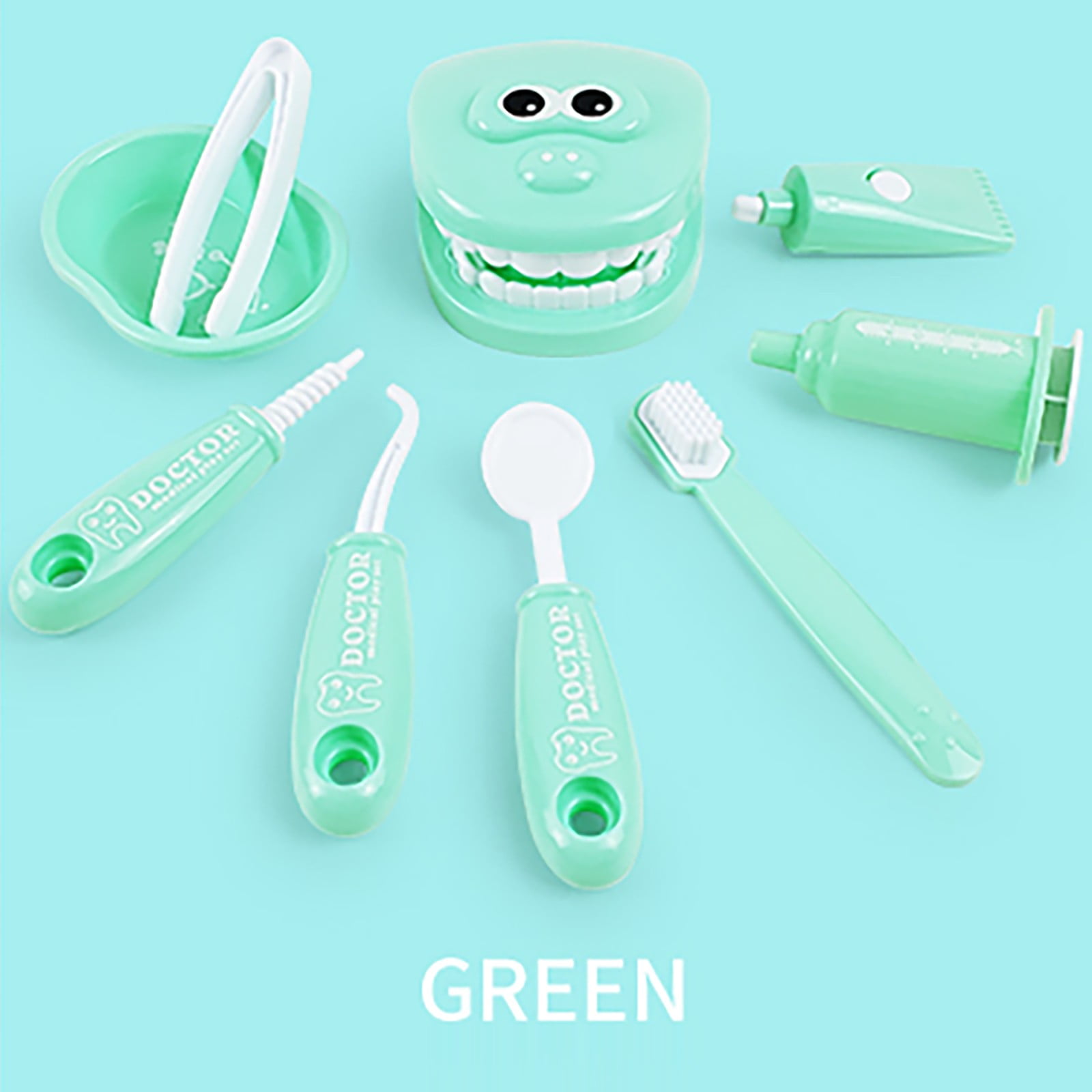 Tbslaqlo 9Pcs/set Kids Pretend Play Toy Dentist Check Teeth Model For ...