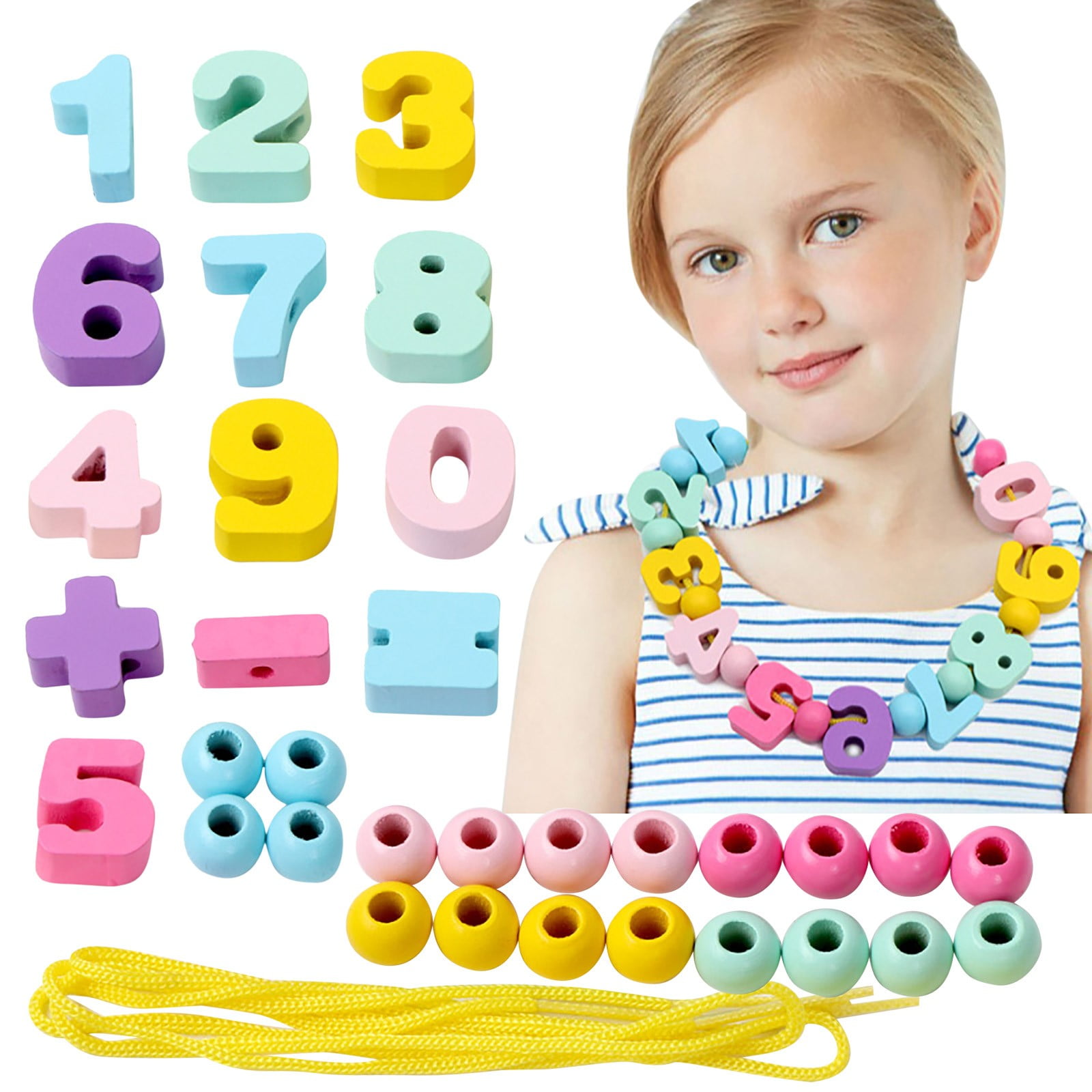 Tbslaqlo Canned Colorful Number Beaded Children's Number Operation ...
