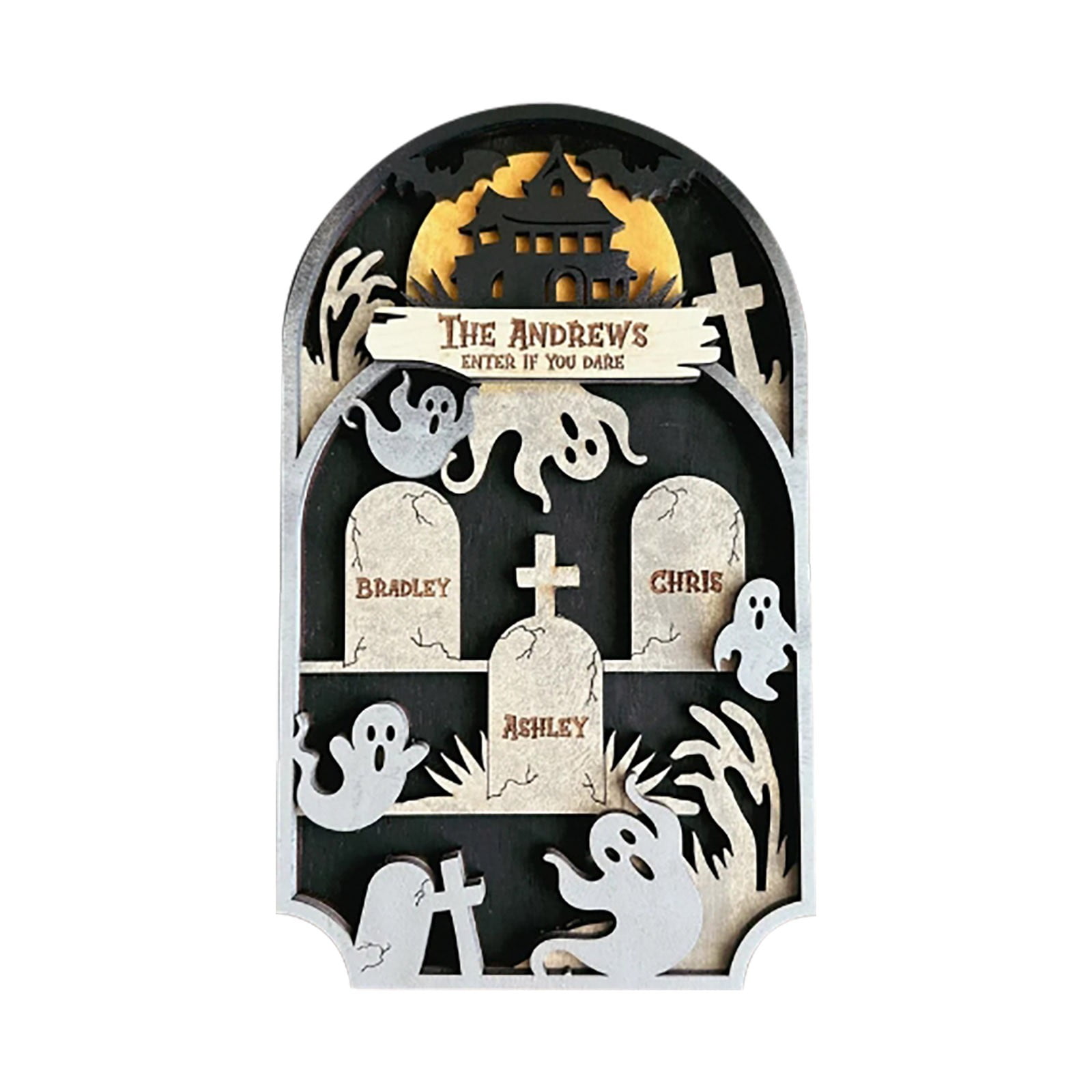 Tbslaqlo Halloween Decorations Indoor - Ghost Decor, Wooden Ghost ...