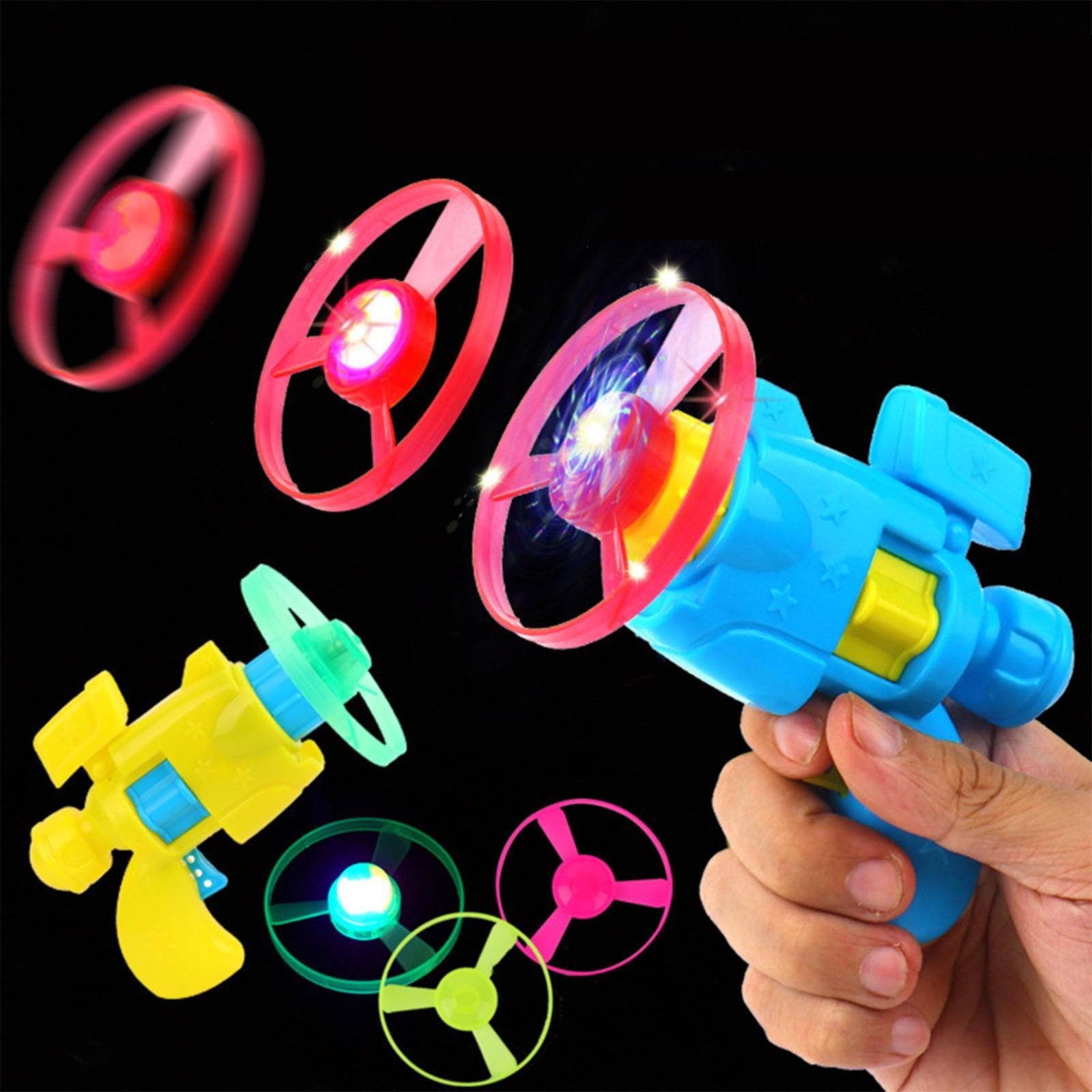 Tbslaqlo Helicopter Toy，String Launchers And 4 Flying Saucers Can Light ...
