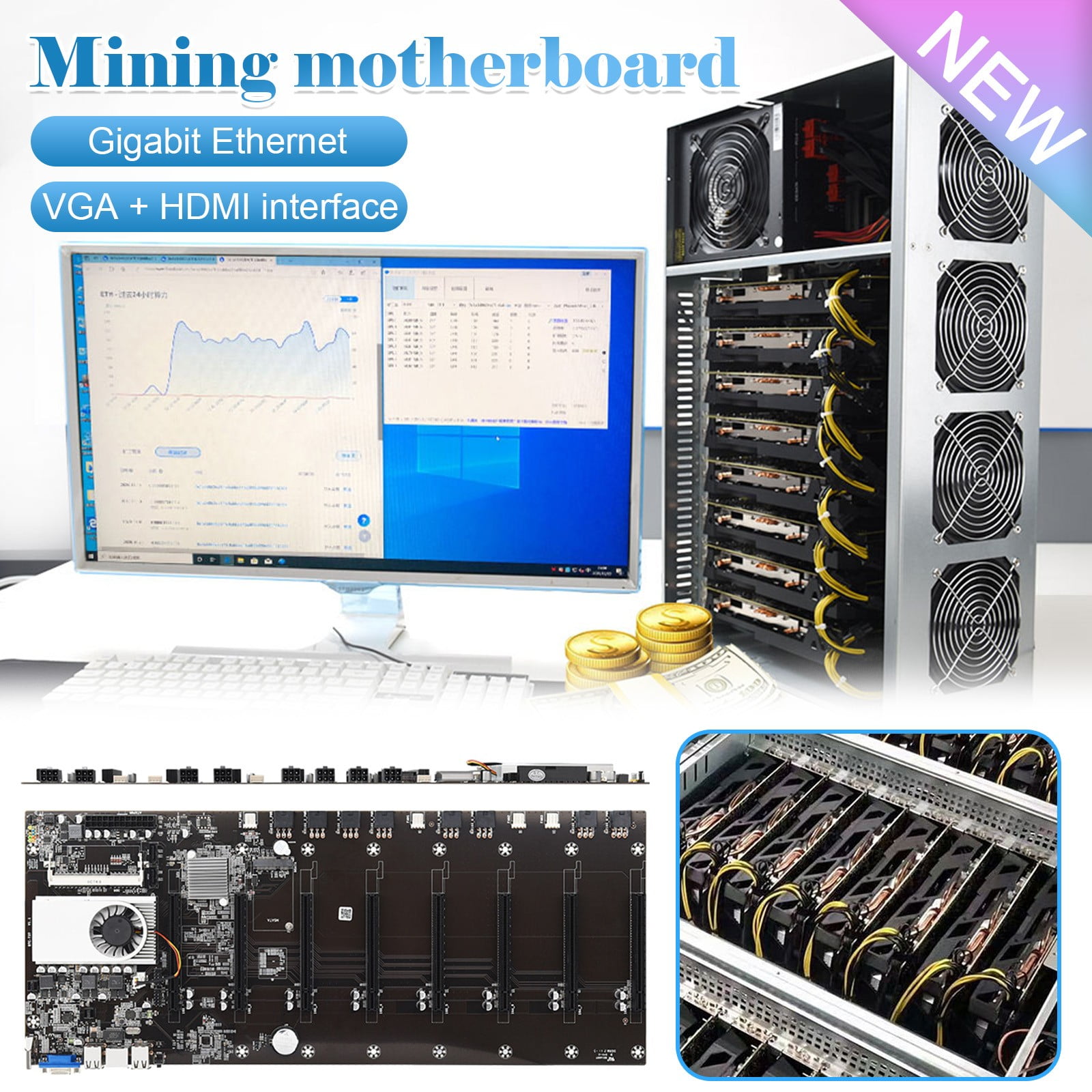 Tc-37 Crypto Mining Rig, 8 Gpu Setup, High-performance Cooling, Industrial-grade Build, for ...