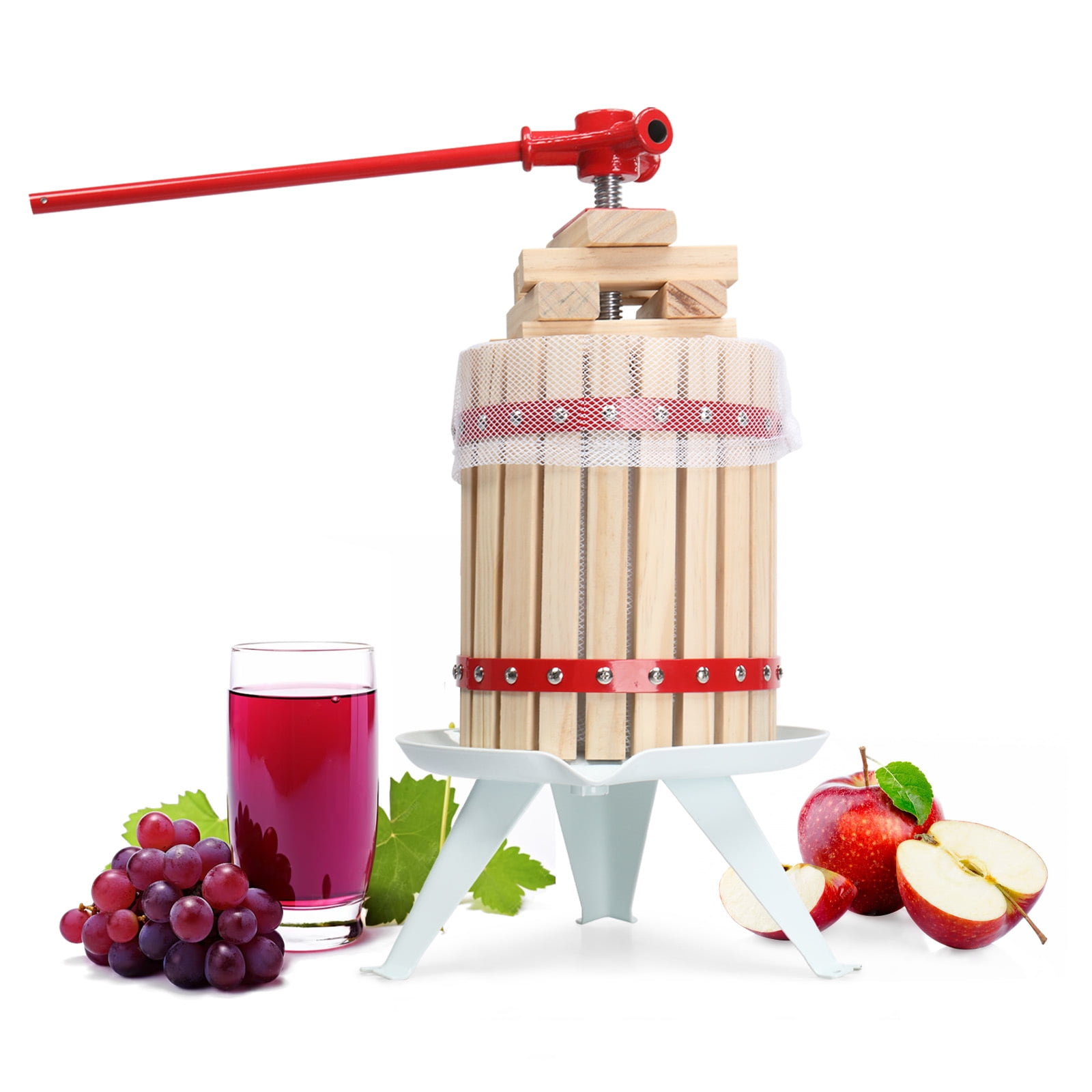 Tcbosik 1.6 Gallon Fruit Wine Press, Wood Basket Wine Press with 6 ...