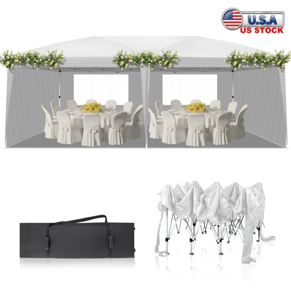 Tcbosik 10x20ft Copy Tent with 4 Sidewalls, Portable Party Tent with ...