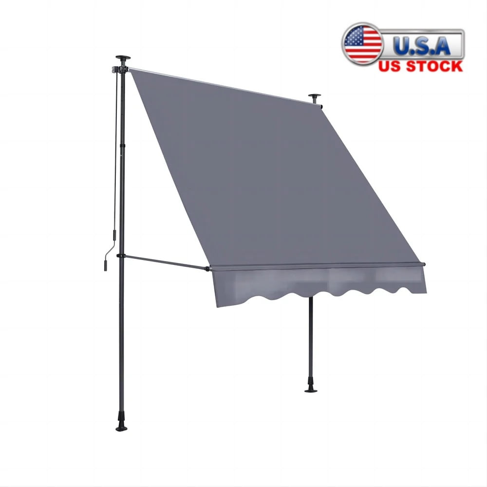 Tcbosik 118"x47" Manual Retractable Awning, Sun Shade Patio Awning ...