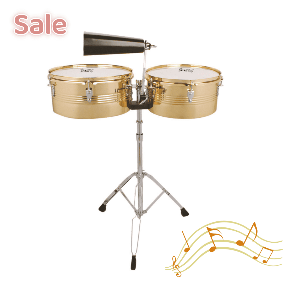 Tcbosik 13 inch & 14 inch Timbales Drum Set, Percussion Kit with Stand ...