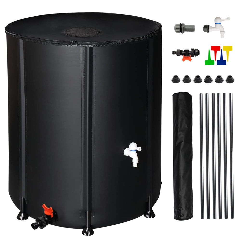 Tcbosik 132 Gallon Collapsible Rain Barrel, Folding Water Storage Tank ...