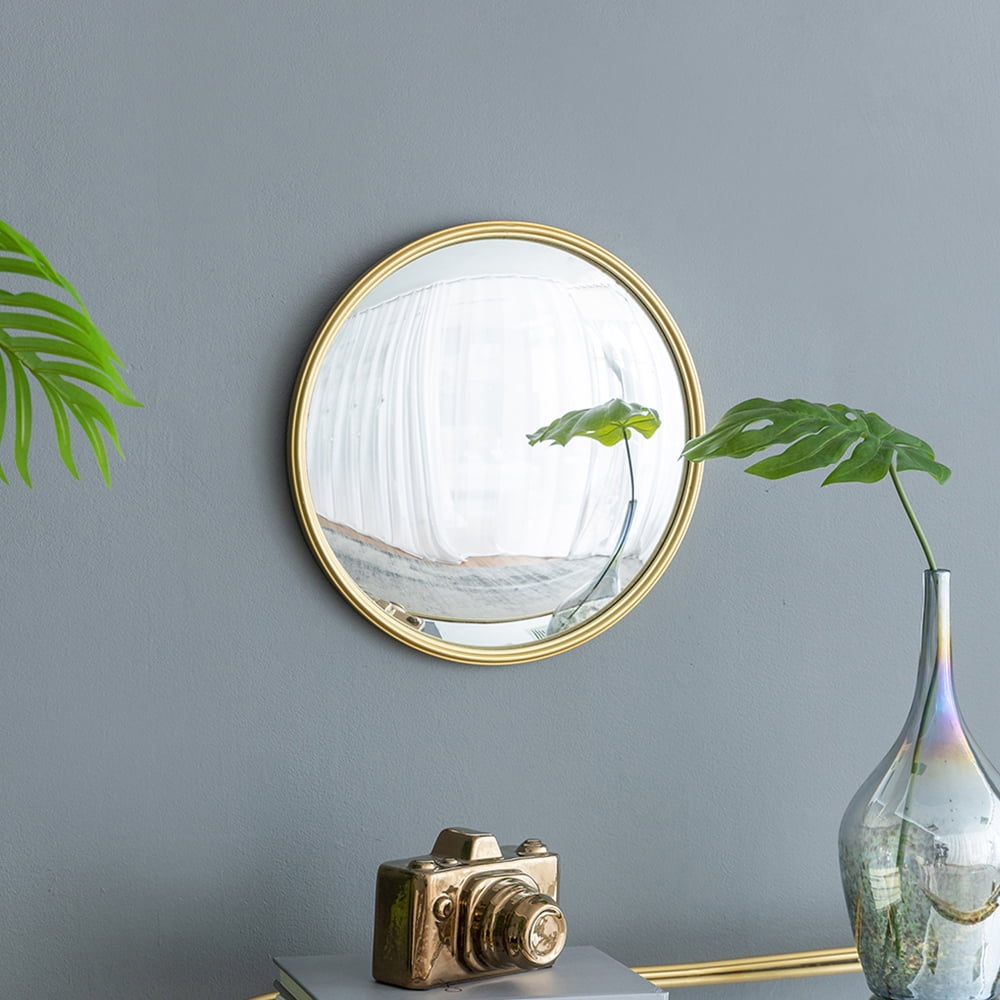 Tcbosik 15 Inch Gold Round Mirror Small Metal Frame Mirrors for Wall or ...