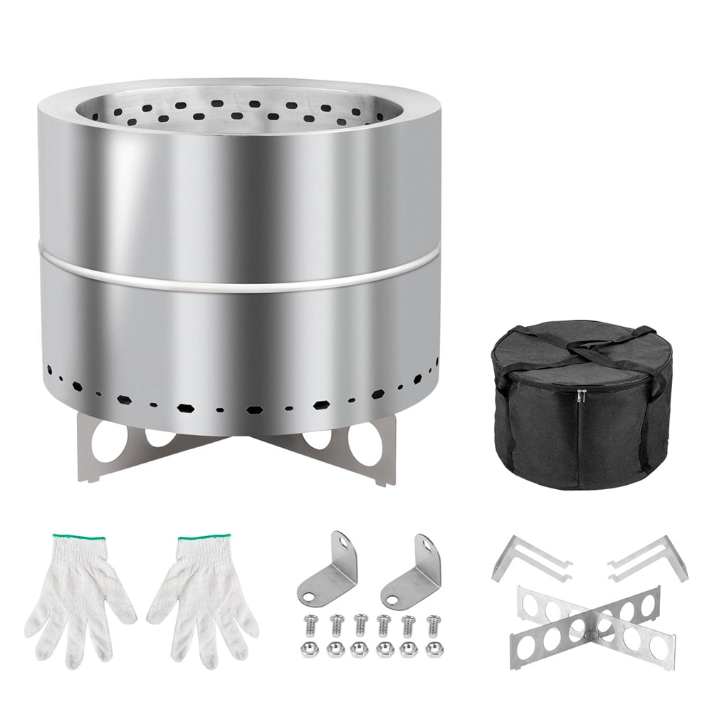 Tcbosik 16.7"H Smokeless Fire Pit with Removable Ash Pan - Portable ...