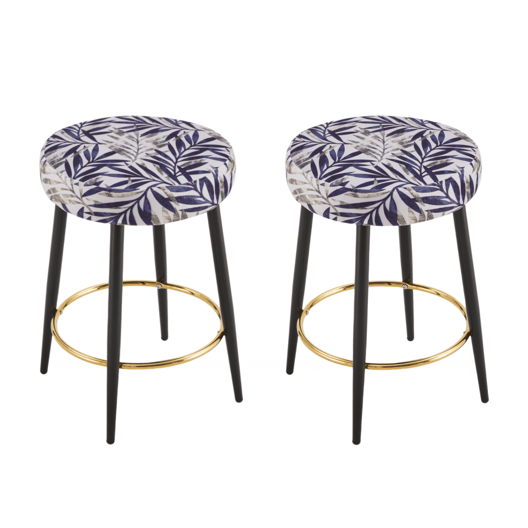 Tcbosik 2 Pack Bar Stools, Kitchen Breakfast Bar Stools, Round Counter ...