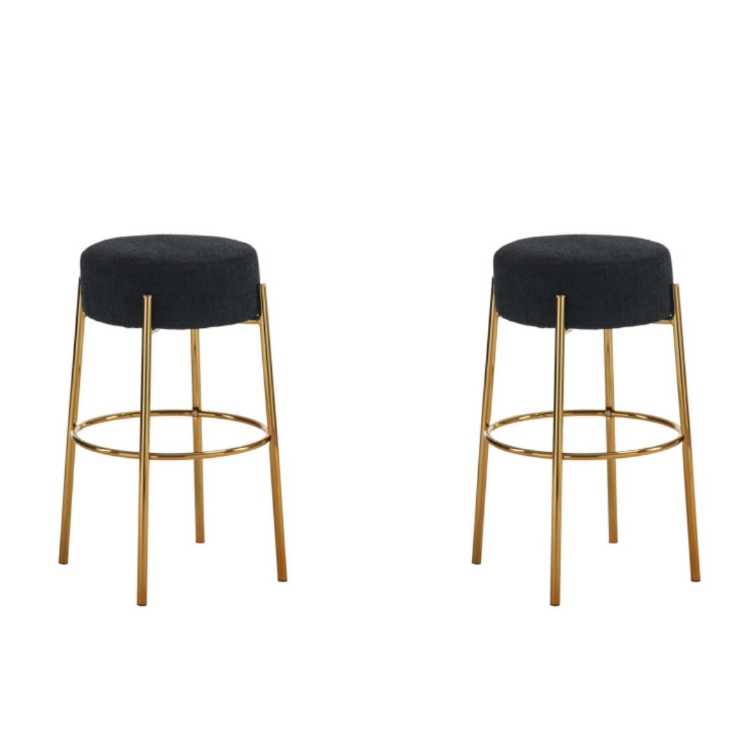 Tcbosik 2 Pack Bar Stools with Golden Frame, 30"H Contemporary ...