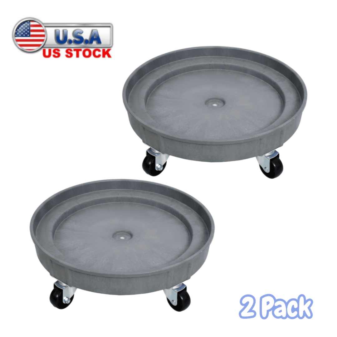 Tcbosik 2 Pack Heavy Duty Plastic Drum Dolly - 30 Gallon and 55 Gallon ...