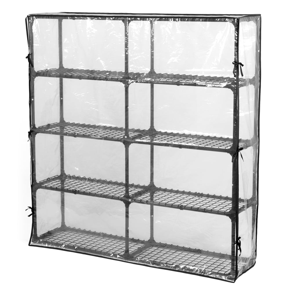 Tcbosik 2 Pack Storage Shelves with Cover, 5-Tier Metal Wire Rack ...