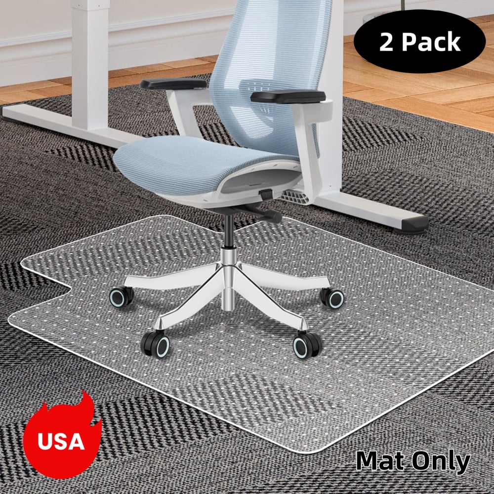 Tcbosik 2 Pack Transparent Chair Mats, Computer Desk Chair Mat for ...
