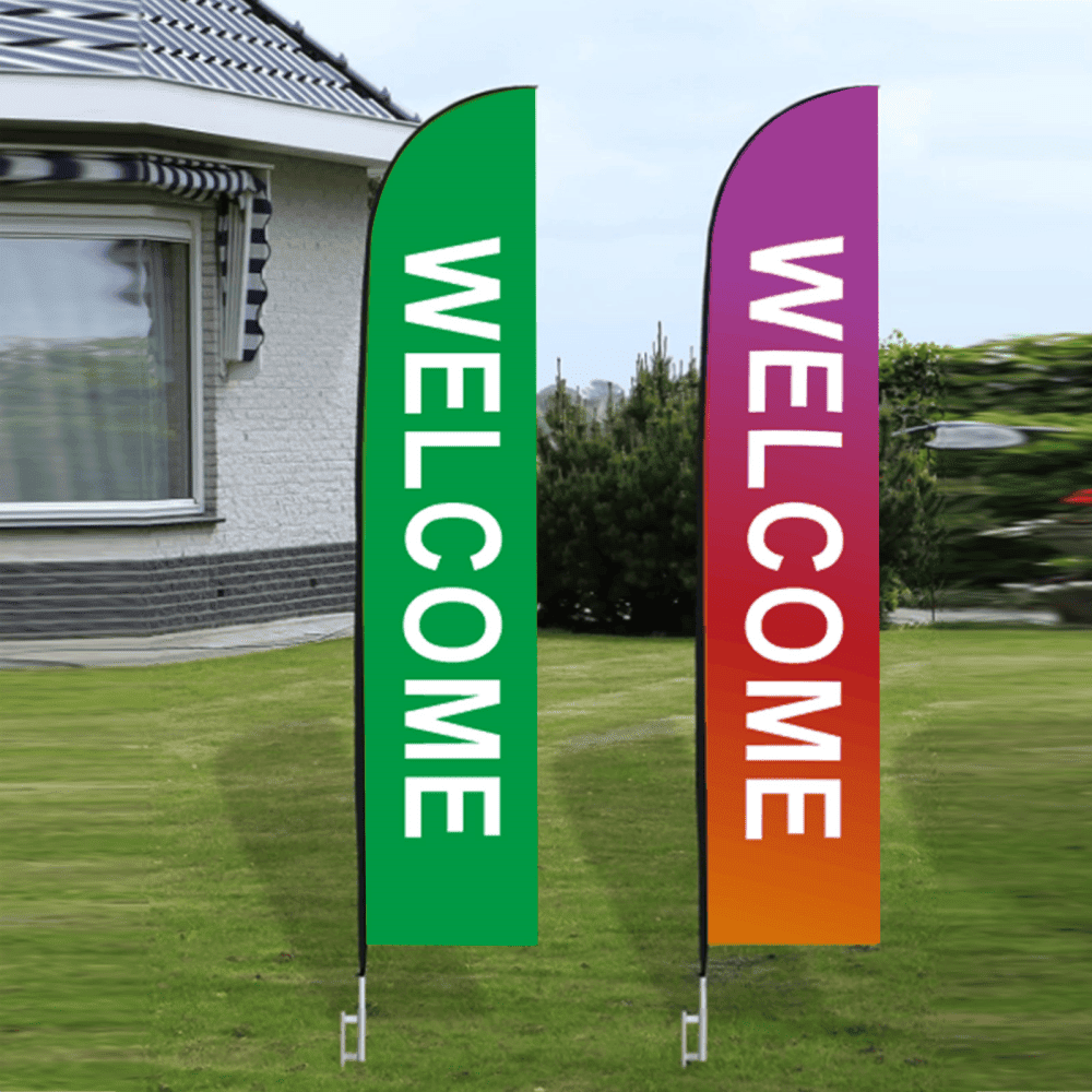 Tcbosik 2-Piece Advertising Feather Flags for Business Outside ...