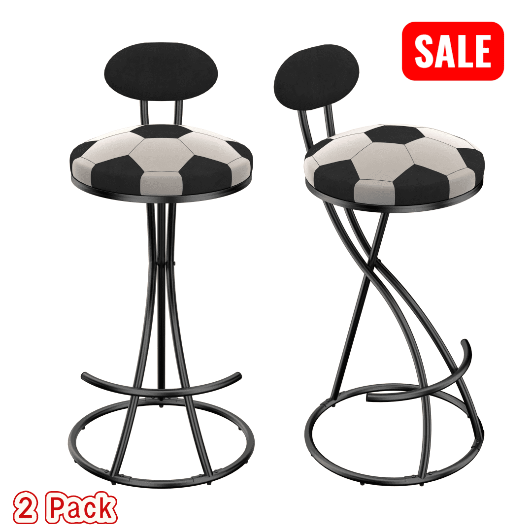 Tcbosik 2 Upholstered Bar Stools, Velvet Fabric Counter Height ...