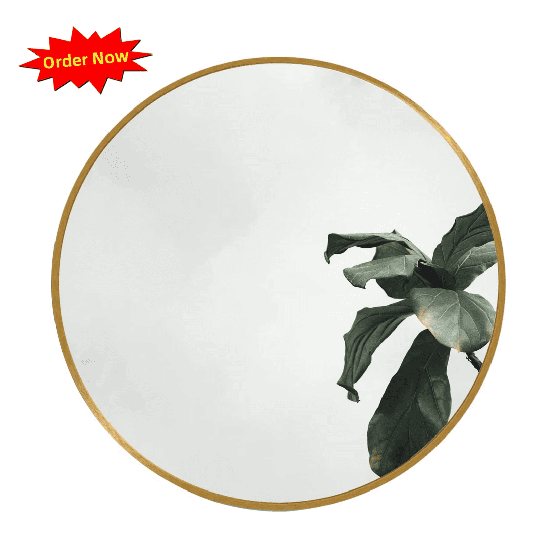 Tcbosik 20 inch Round Mirror Wall Mounted, Modern Vanity Mirror with ...