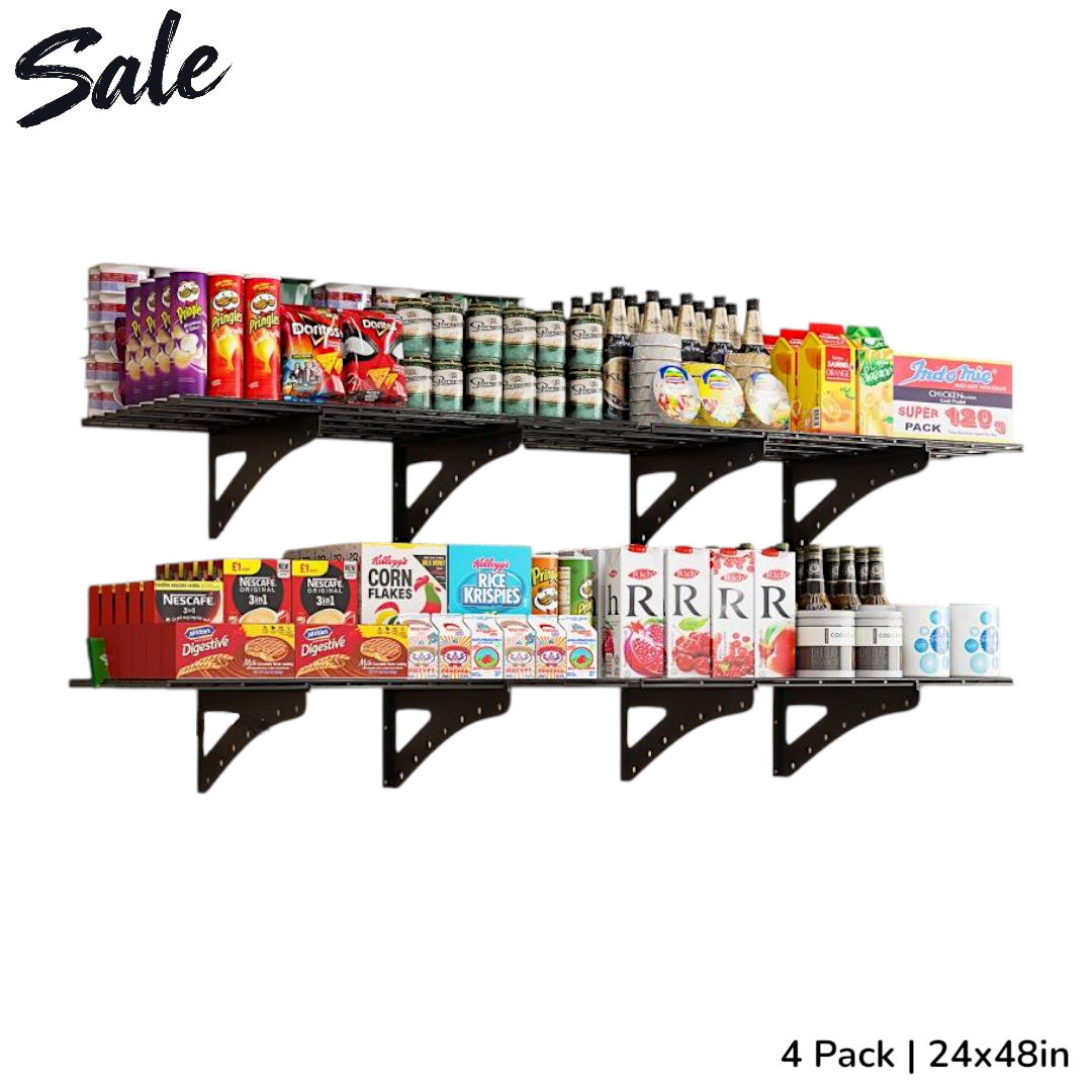 Tcbosik 23.6"x35.4" Heavy Duty Wall-Mounted Storage Racks Set of 4 ...