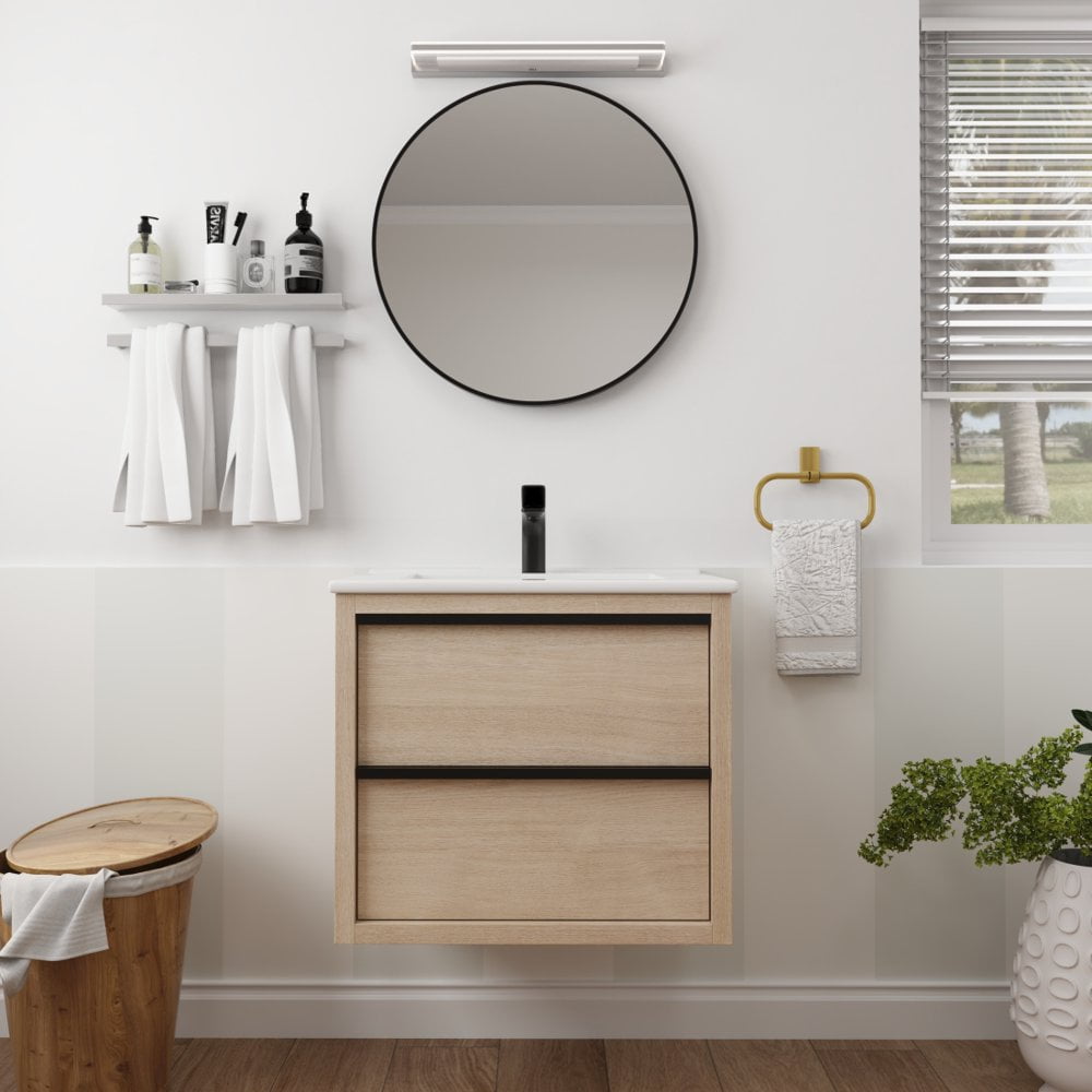 Tcbosik 24" Bathroom Vanities Cabinet with White SCeramic ink Combo ...