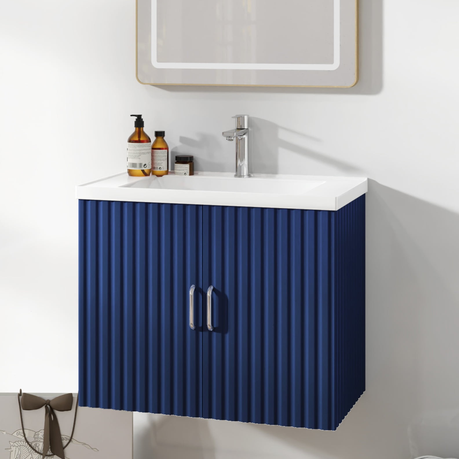 Tcbosik 24 inch Floating Bathroom Vanity with Sink Combo, Wall Mounted ...