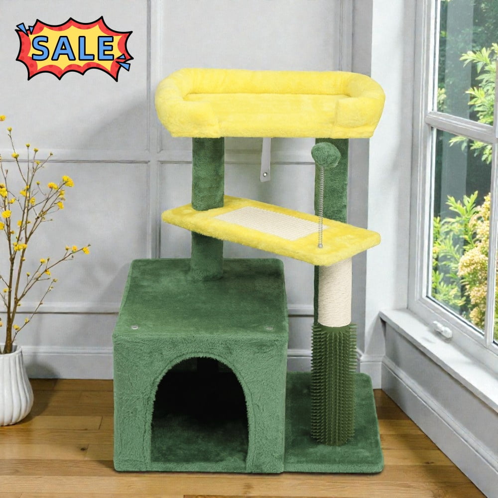 Tcbosik 27.5 inch Cat Tree for Indoor Cats, Activity Tower with ...