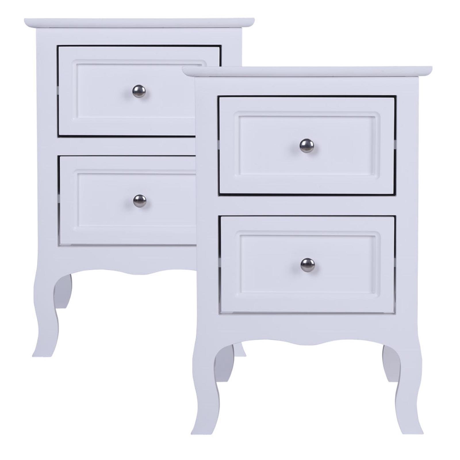 Tcbosik 2pcs Country Style Night Tables, Large Size Nightstand with 2 ...