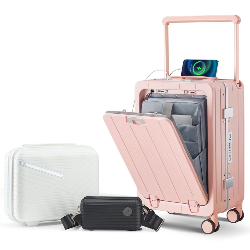 Tcbosik 3-Piece Carry On Luggage Set, 20 inch Hardshell Suitcase with ...