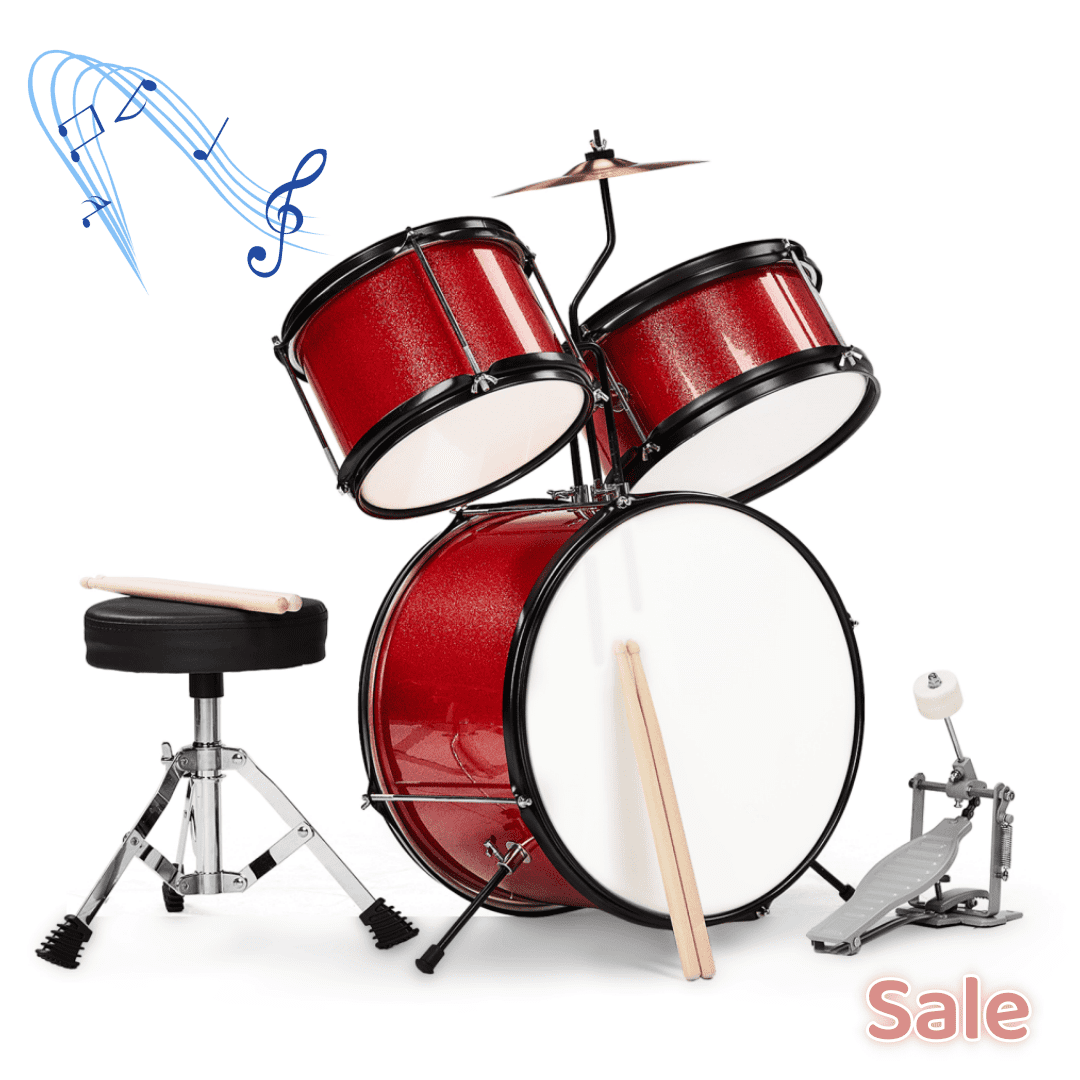 Tcbosik 3 Piece Junior Drum Set for Beginners with Bass Tom Snare Drum ...
