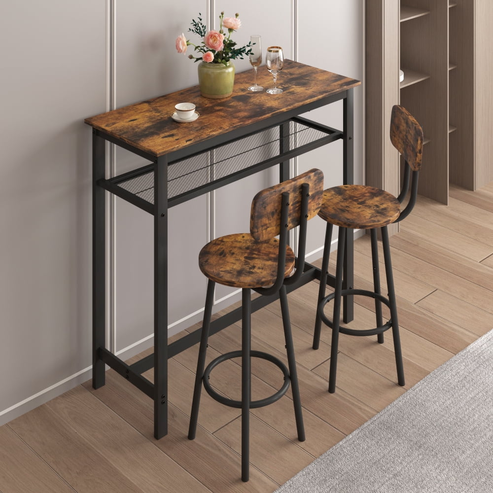 Tcbosik 3 Piece Pub Table Set, Counter Height Bistro Bar Table Set, 39. ...