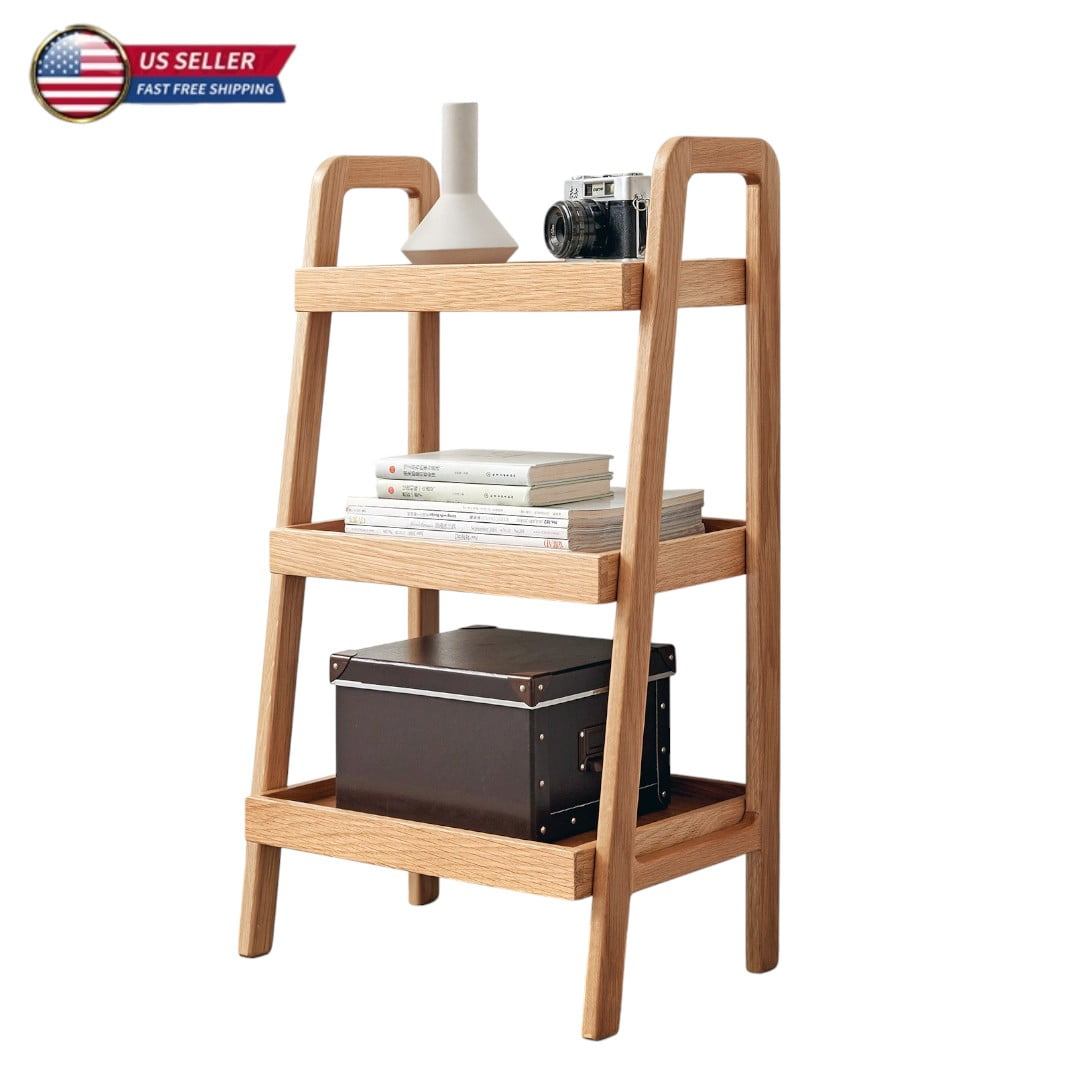 Tcbosik 3-Tiers Ladder Bookcase Storage Shelf, Wood Rack for Entryway ...