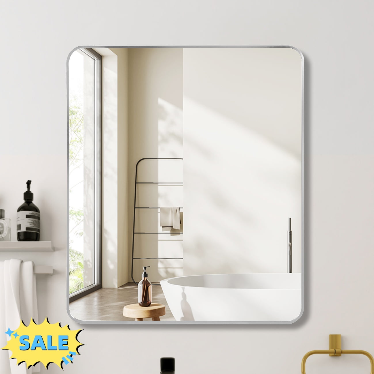 Tcbosik 30x36 inch Rectangle Mirror, Wall Mounted Vanity Mirror with ...