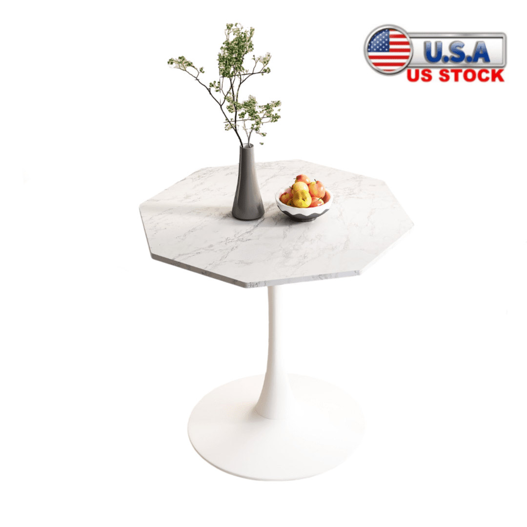 Tcbosik 31.50" Octagonal Coffee Table with Printed Marble Top, Kitchen ...