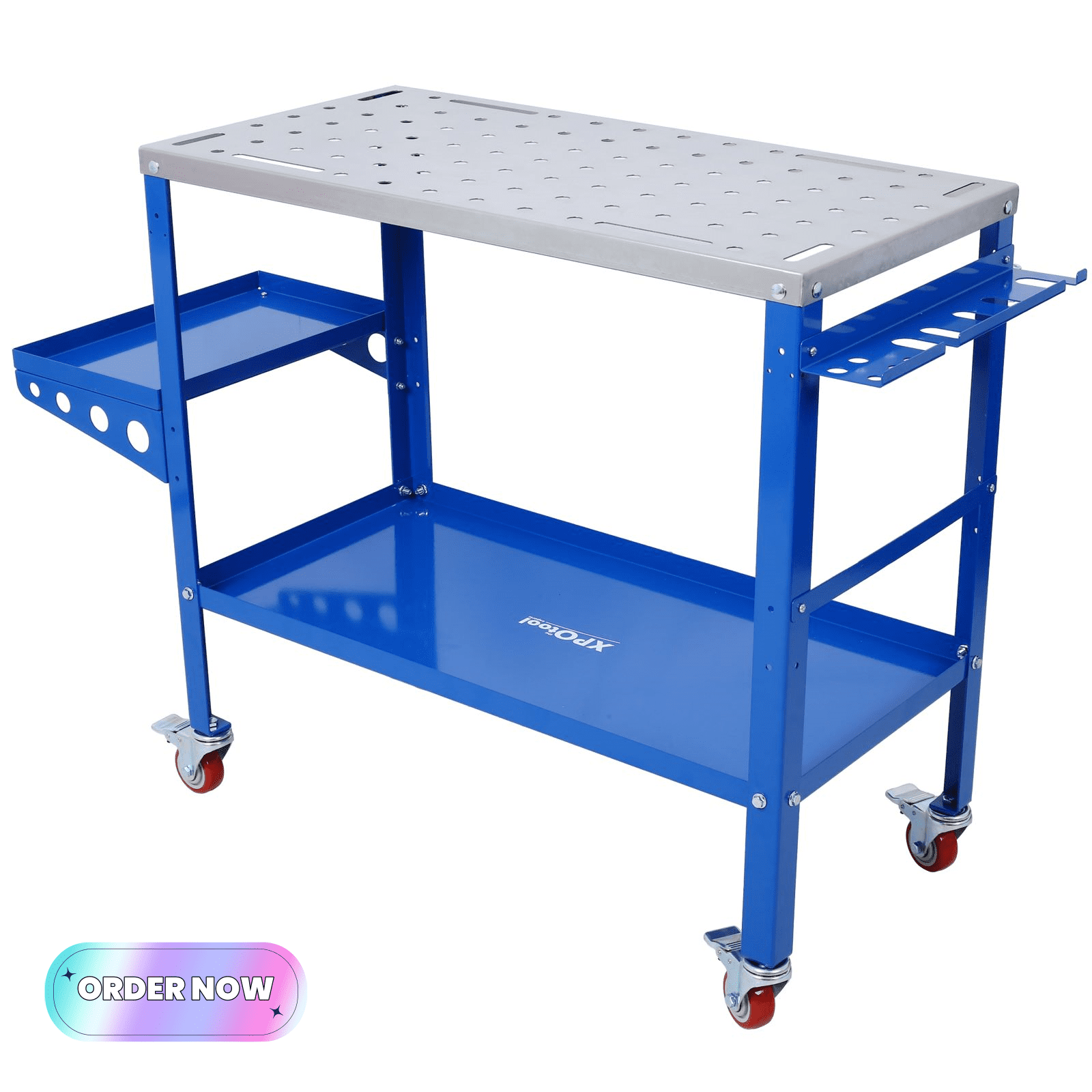 Tcbosik 36" x 18" Welding Table with Lockable Wheels, Movable Welding ...