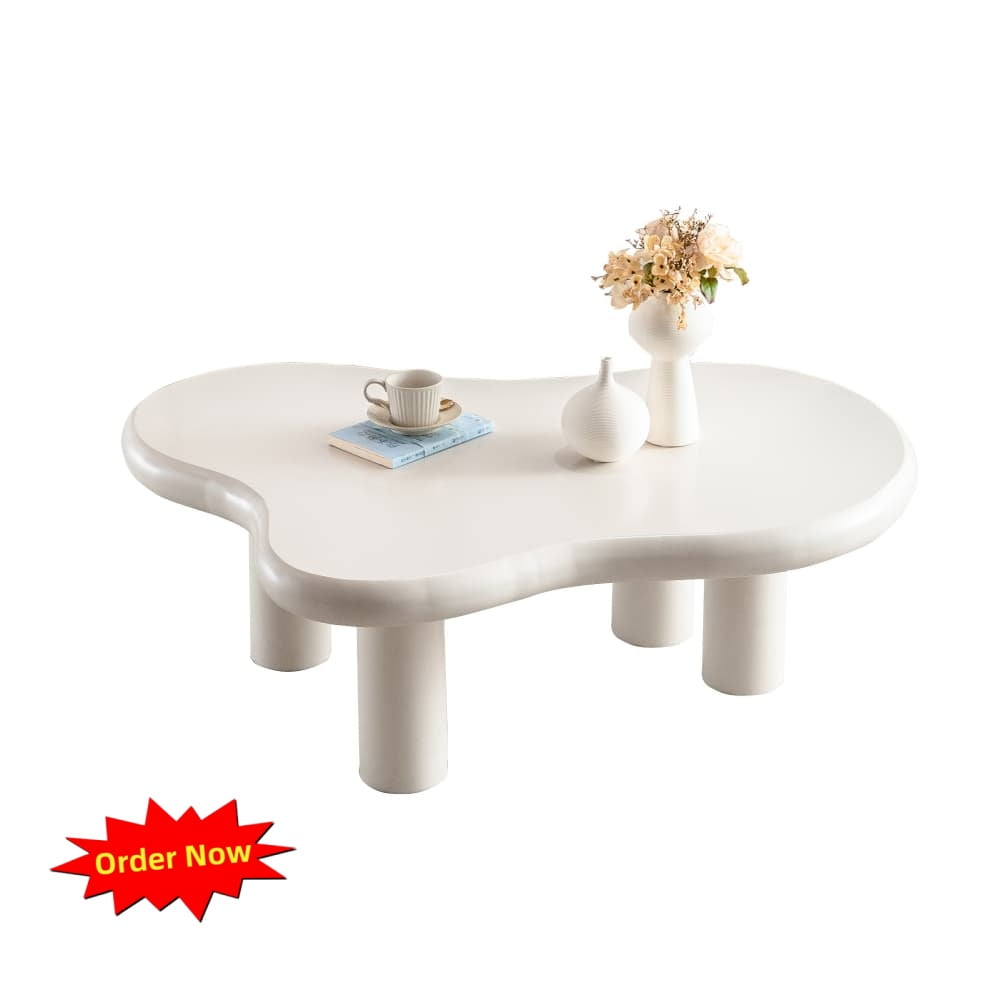Tcbosik 39.3" Coffee Table, Cloud Shaped Cocktail Table, Irregular ...