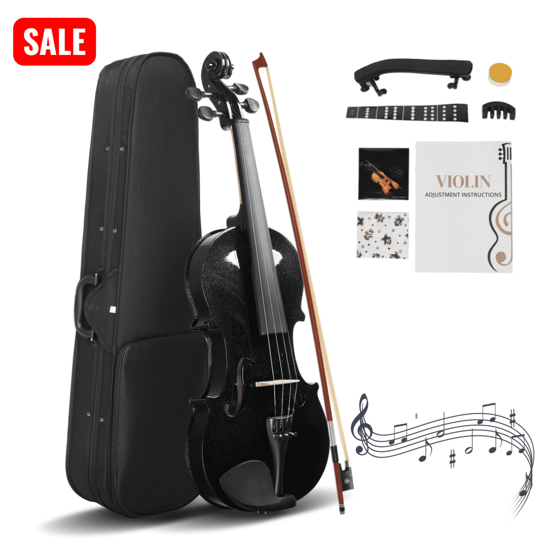 Tcbosik 4/4 Acoustic Violin Set, Acoustic Violin Beginner Set with Hard ...