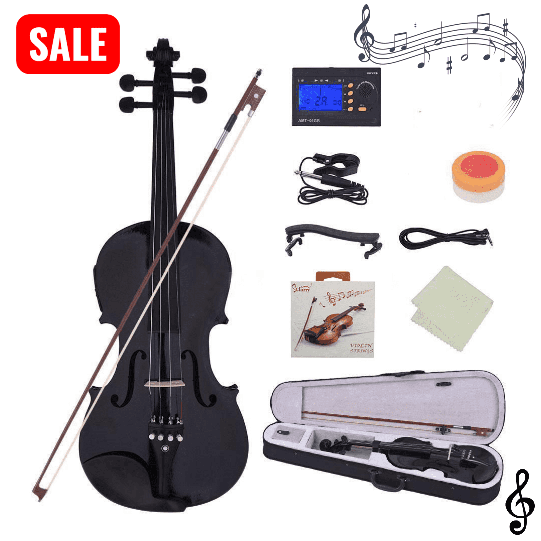 Tcbosik 4/4 Violin Set with Electronic Tuner and Connecting Wire for ...
