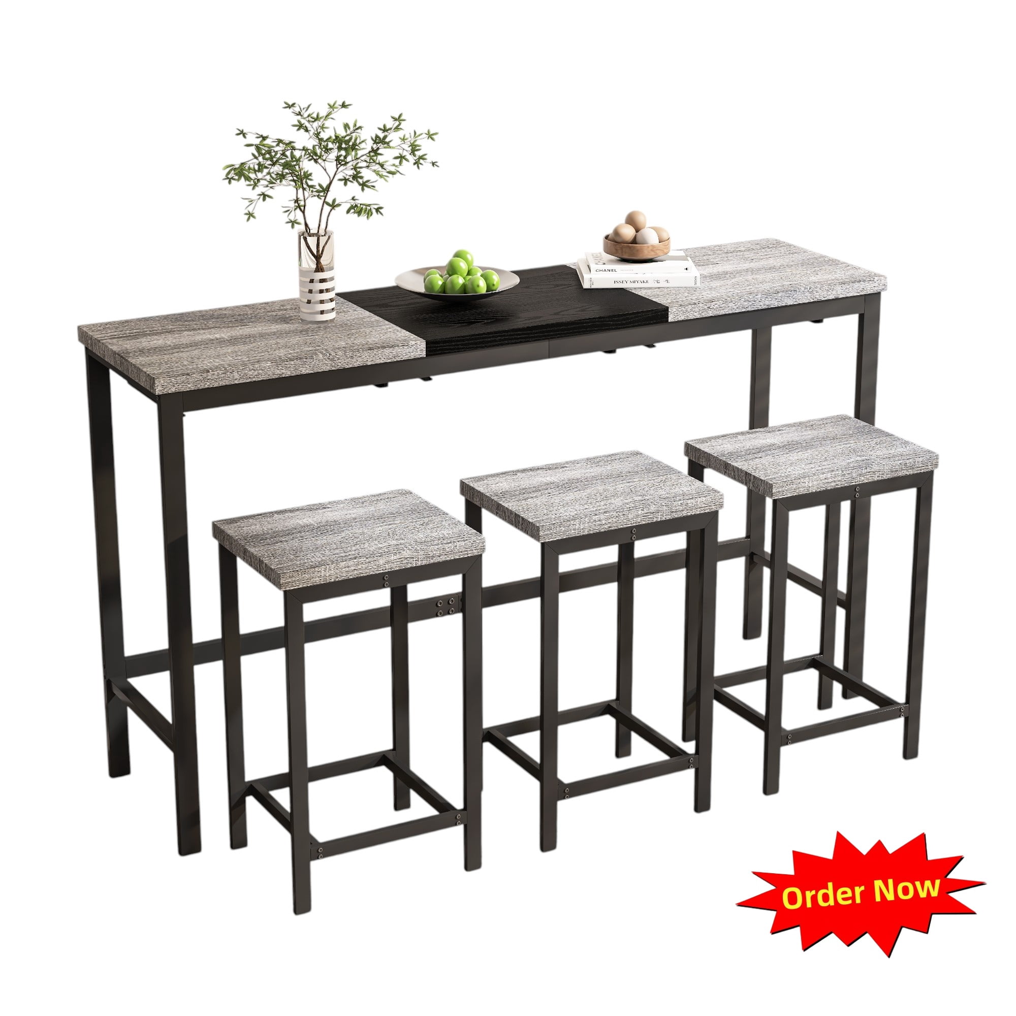 Tcbosik 4-Piece Bar Table Set for Small Space, 60.2