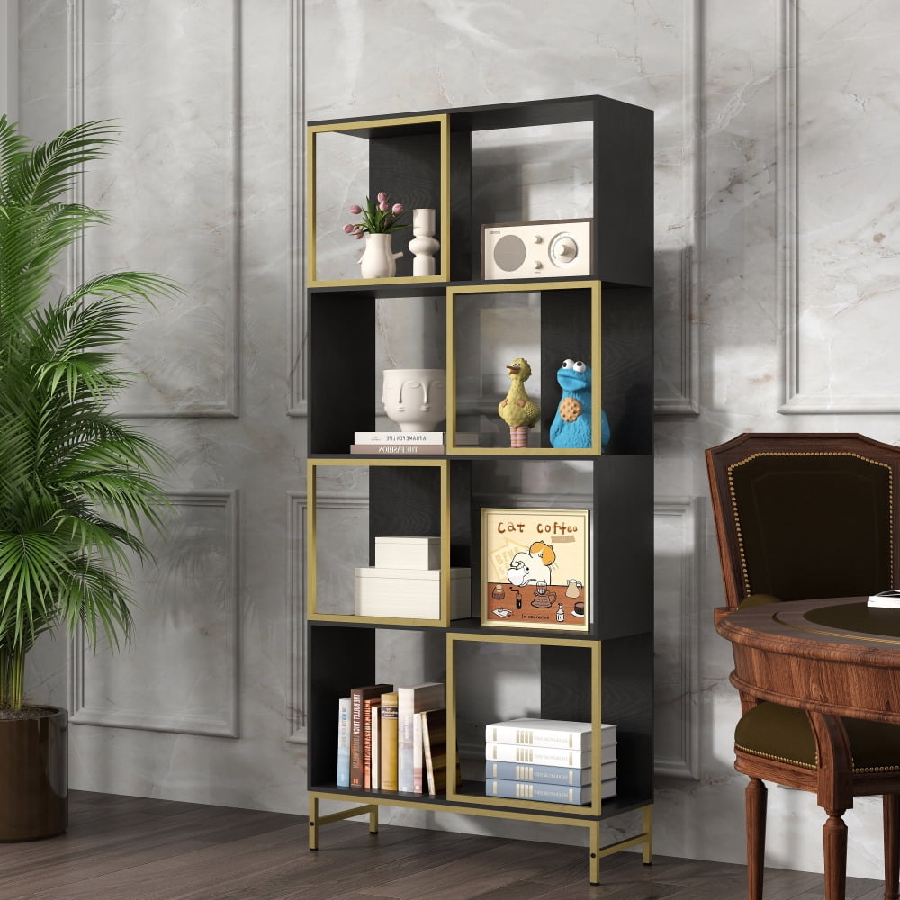 Tcbosik 4 Tier Bookshelf, 71"H Industrial Style Bookcases with Metal ...