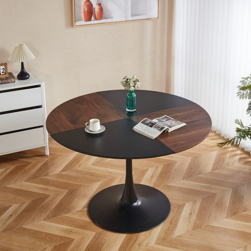 Tcbosik 47.2 Round Dining Table for 4-6 Person, Tulip Leisure Table ...