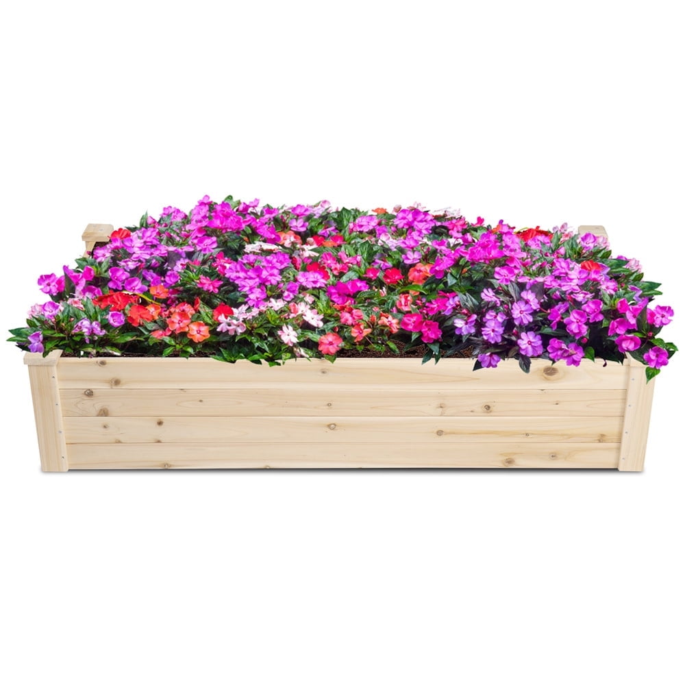 Tcbosik 47"L Wooden Planting Frame Above Ground, Outdoor Garden Planter ...