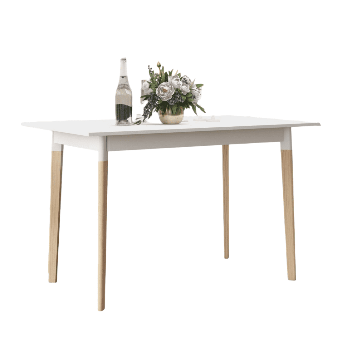 Tcbosik 47 inch Modern Dining Table, Kitchen Table with Solid Wood Legs, Multi-Function Computer ...