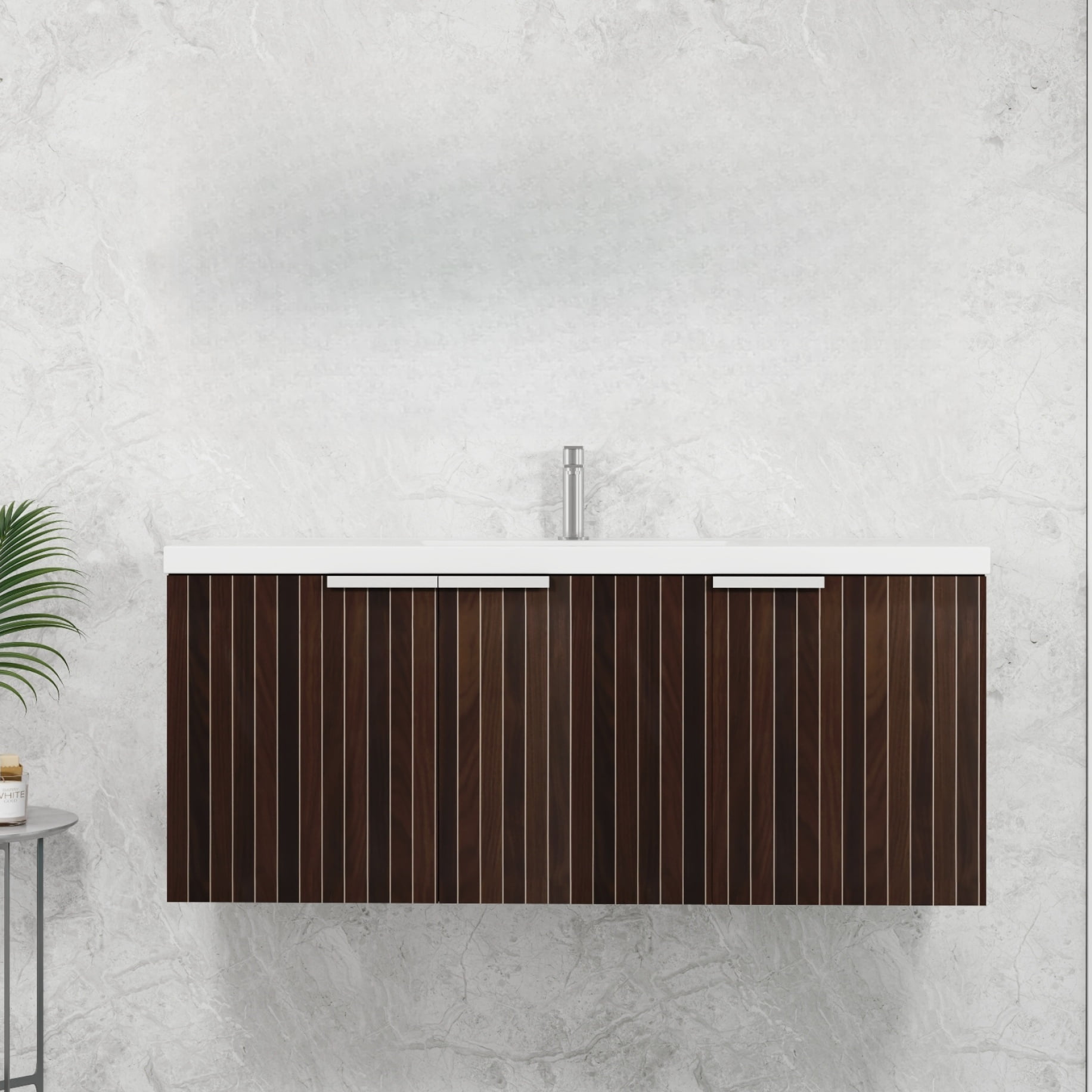 Tcbosik 48" Floating Bathroom Vanity with Resin Sink, Wall Mounted ...