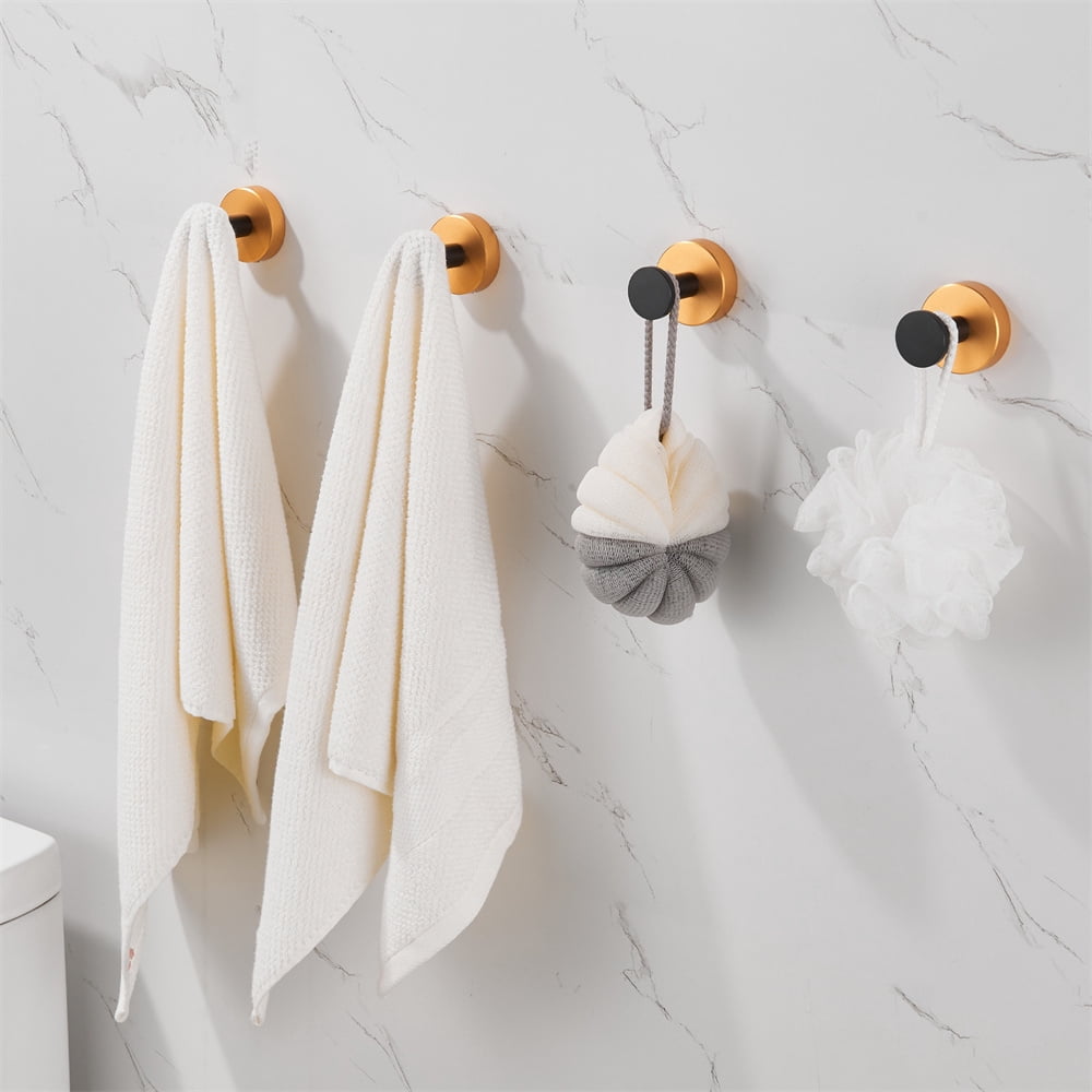 Tcbosik 4pcs Wall Mounted Aluminum Towel Hook, Keys Hook Towel Hanger ...